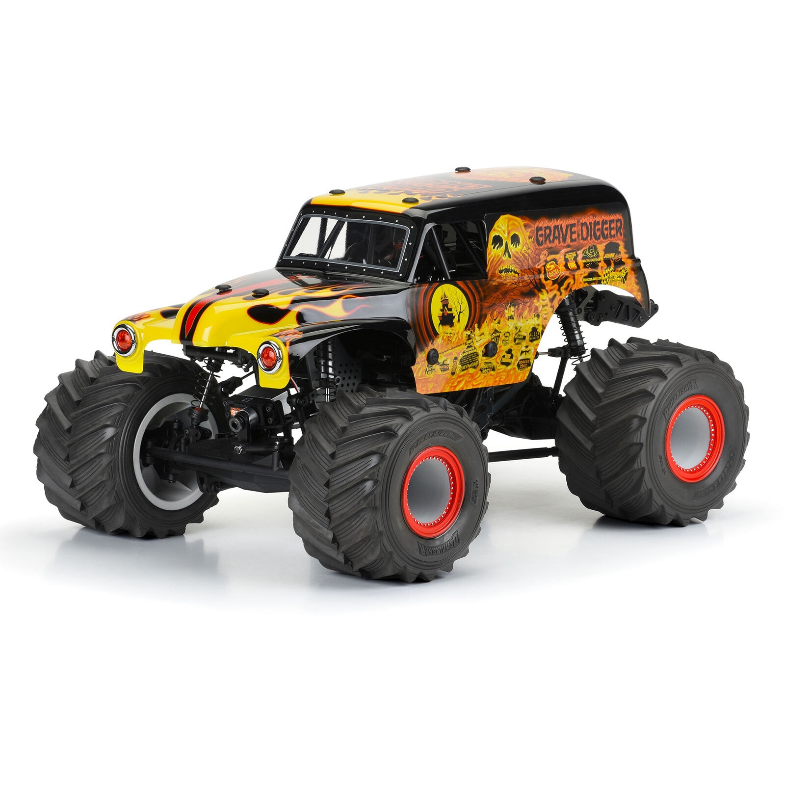 Pro-Line 1/10 Grave Digger Fire Painted Body Set for the Losi LMT | RC Newb